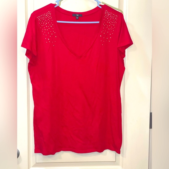 GAP | Tops | Gap Red Shirt With Gold Rhinestones | Poshmark